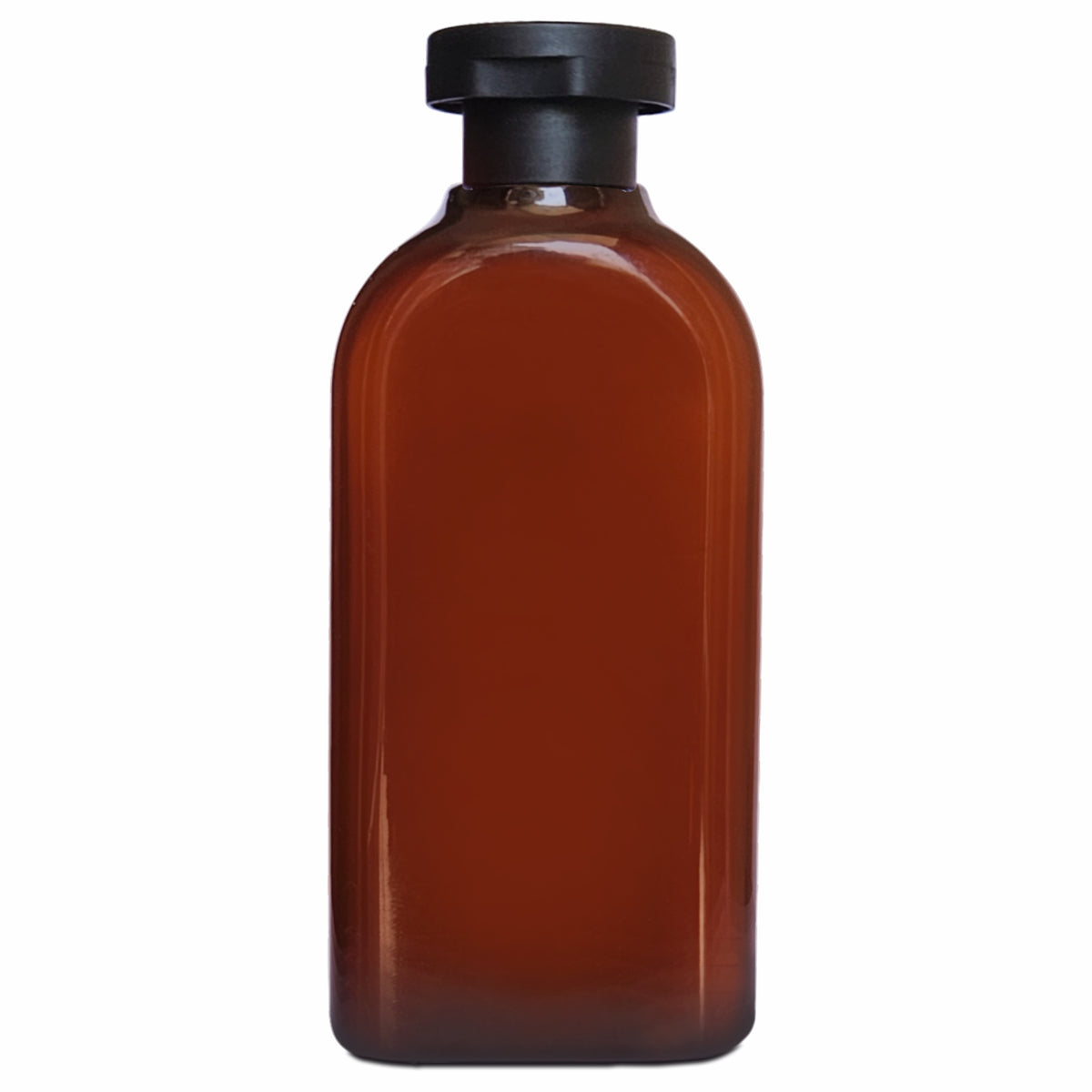 [ZMA42] Amber Rectangle Bottle With Black Elite Fliptop Cap - 300ml ...