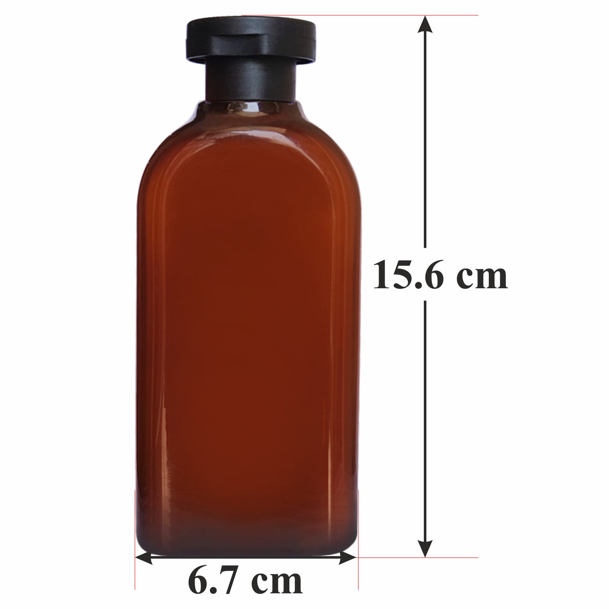 ZMA42 | AMBER COLOR RECTANGLE SHAPE PET BOTTLE WITH BLACK ELITE FLIPTO ...