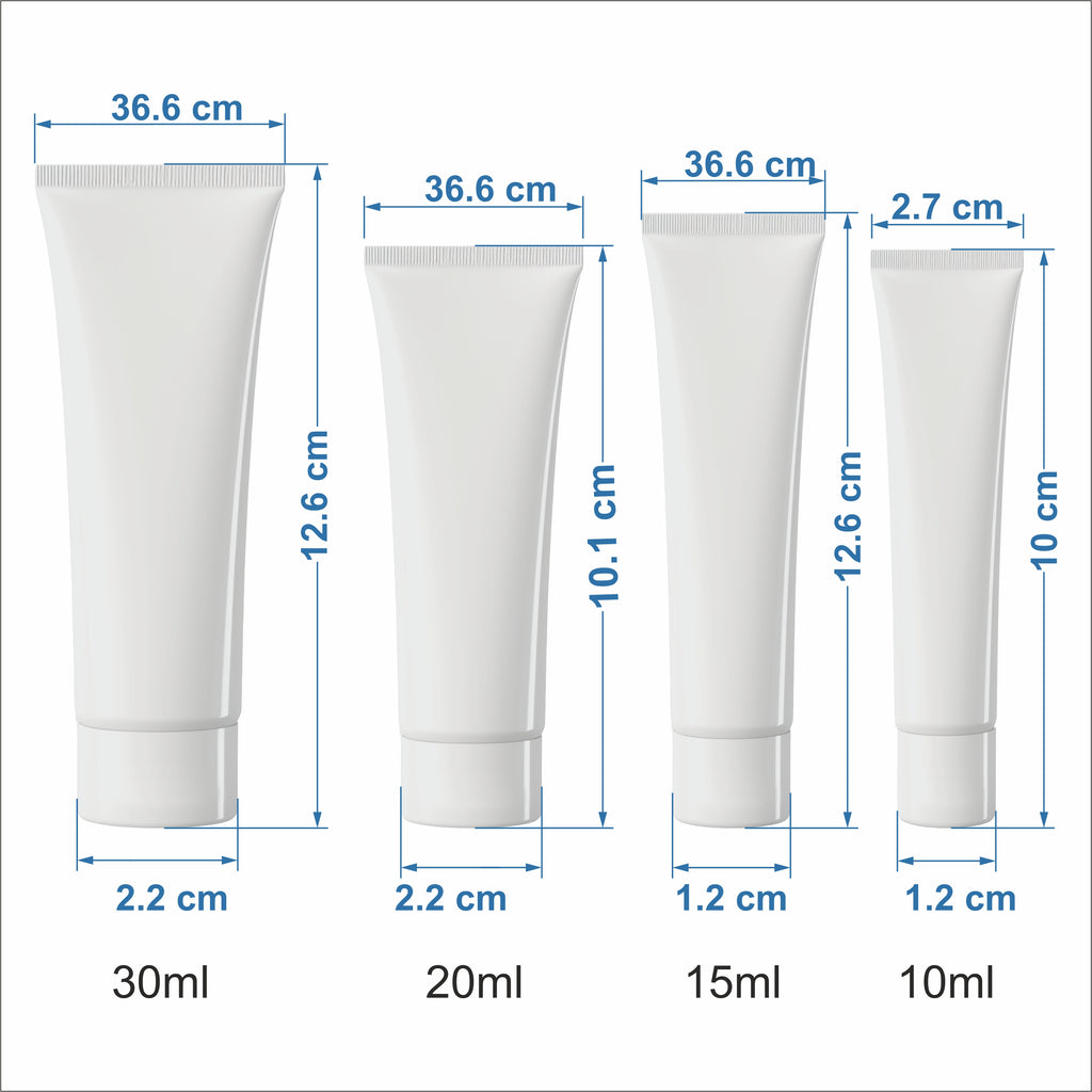 Empty White Color Plastic Cosmetic Tube with White Color Screw Cap -30 ...