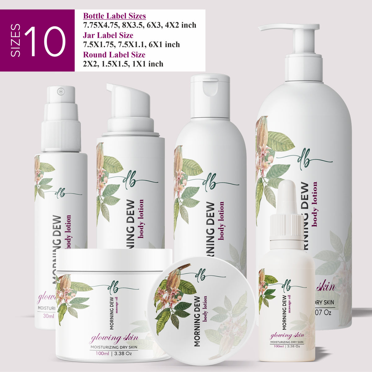 Customized Body Product Labels, DIY Cosmetic Label Editable Cosmetic L ...