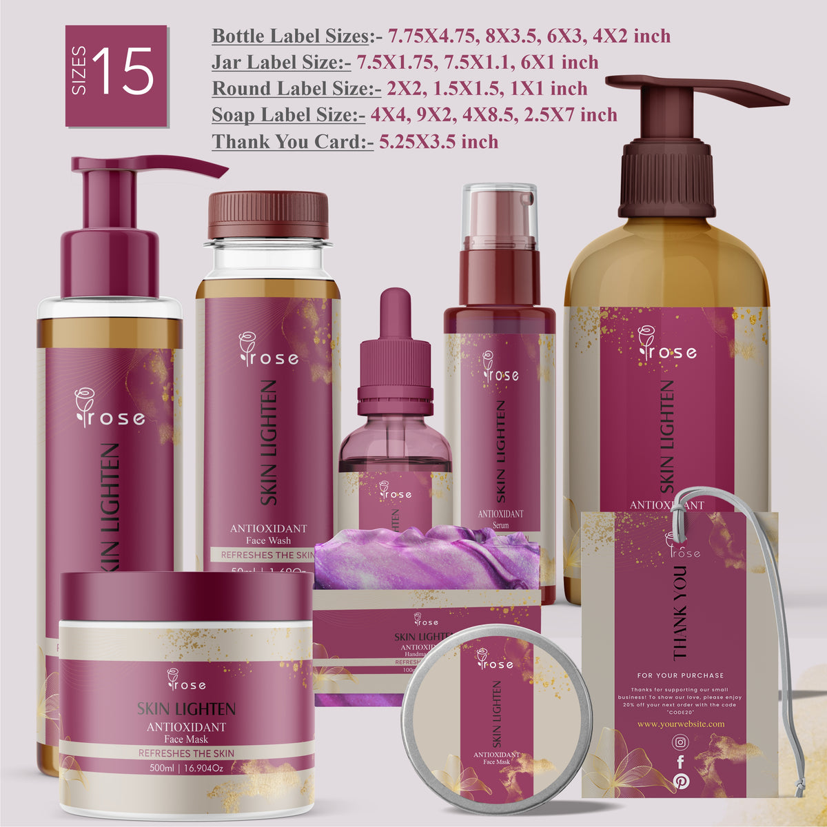 Customized Body Product Labels, DIY Cosmetic Label Editable Cosmetic L ...