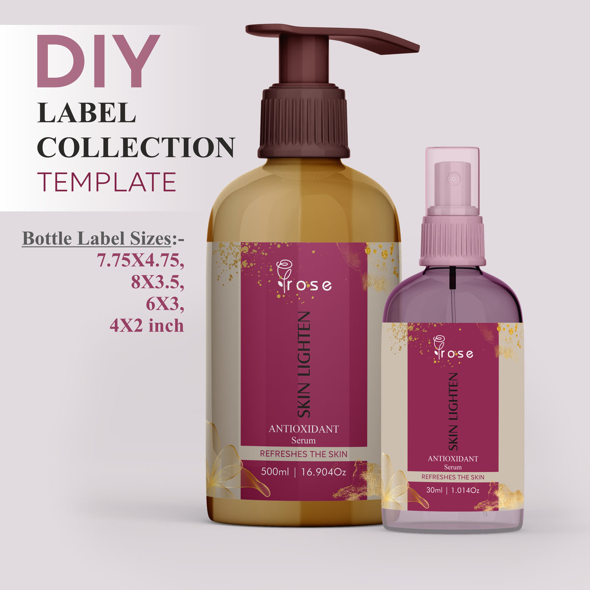 Customized Body Product Labels, DIY Cosmetic Label Editable Cosmetic L ...