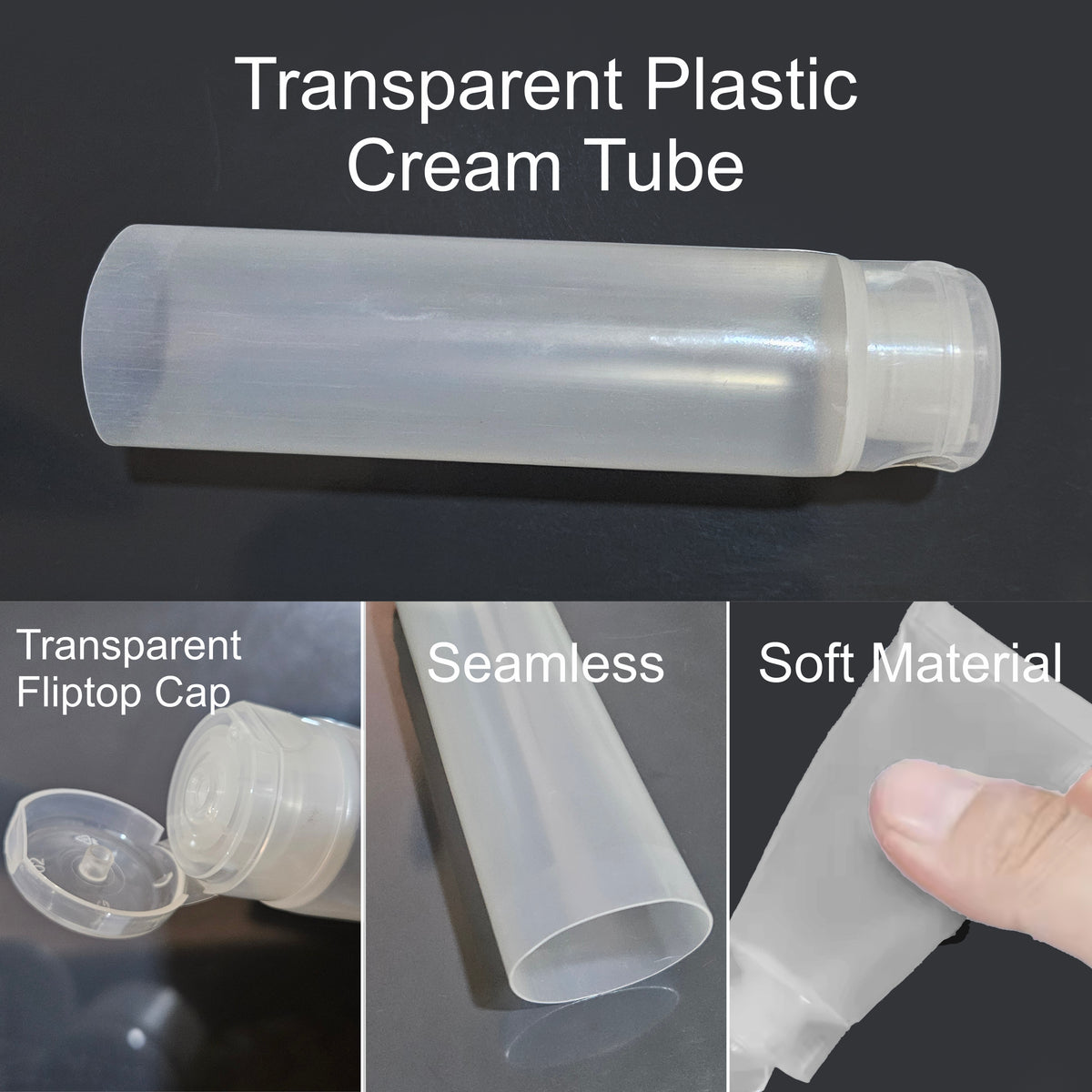Empty Transparent Plastic Cosmetic Tube with Transparent Fliptop Cap ...