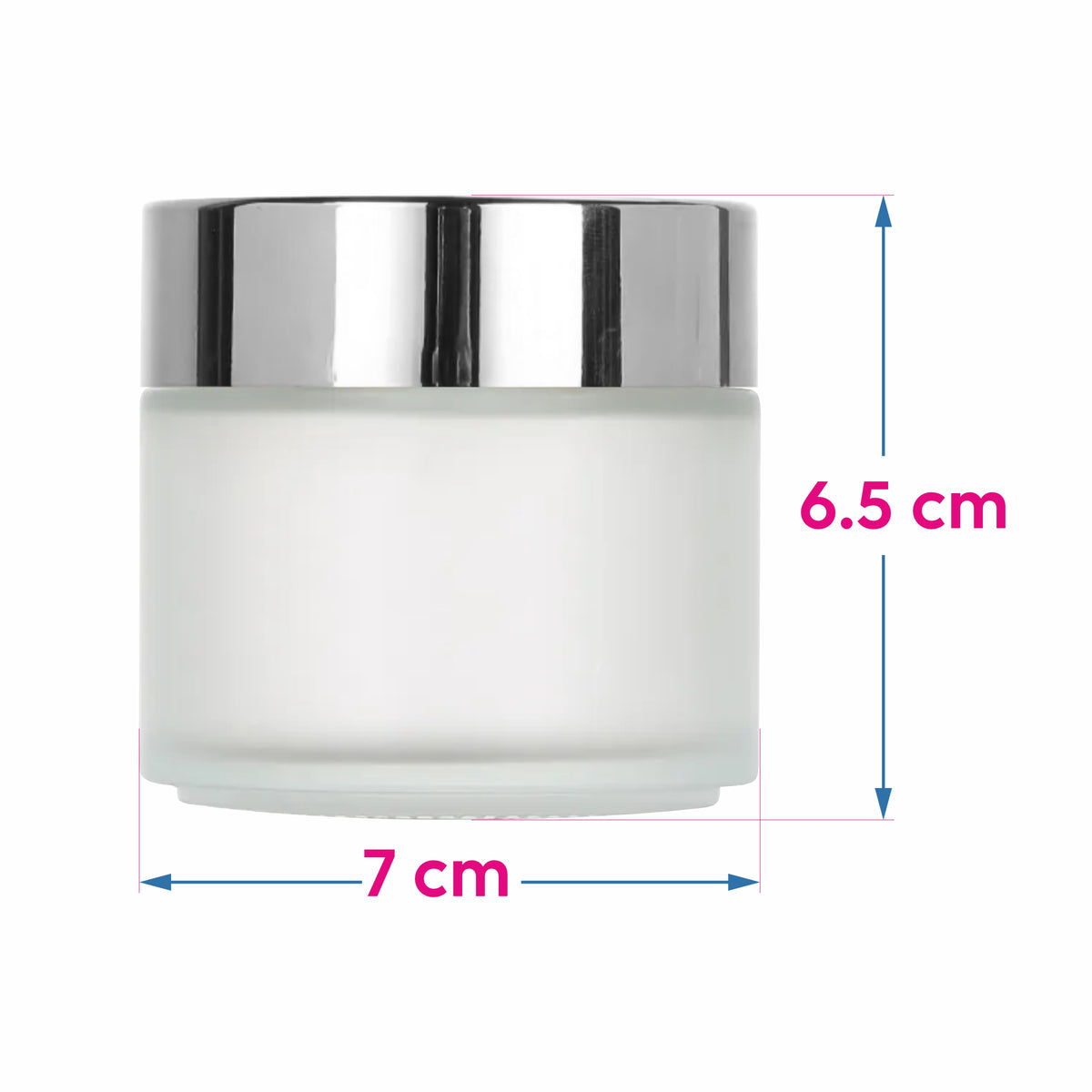 ZMJ35 | BEAUTIFUL FROSTED GLASS JAR WITH SILVER METALIZED CAP | 50GM ...