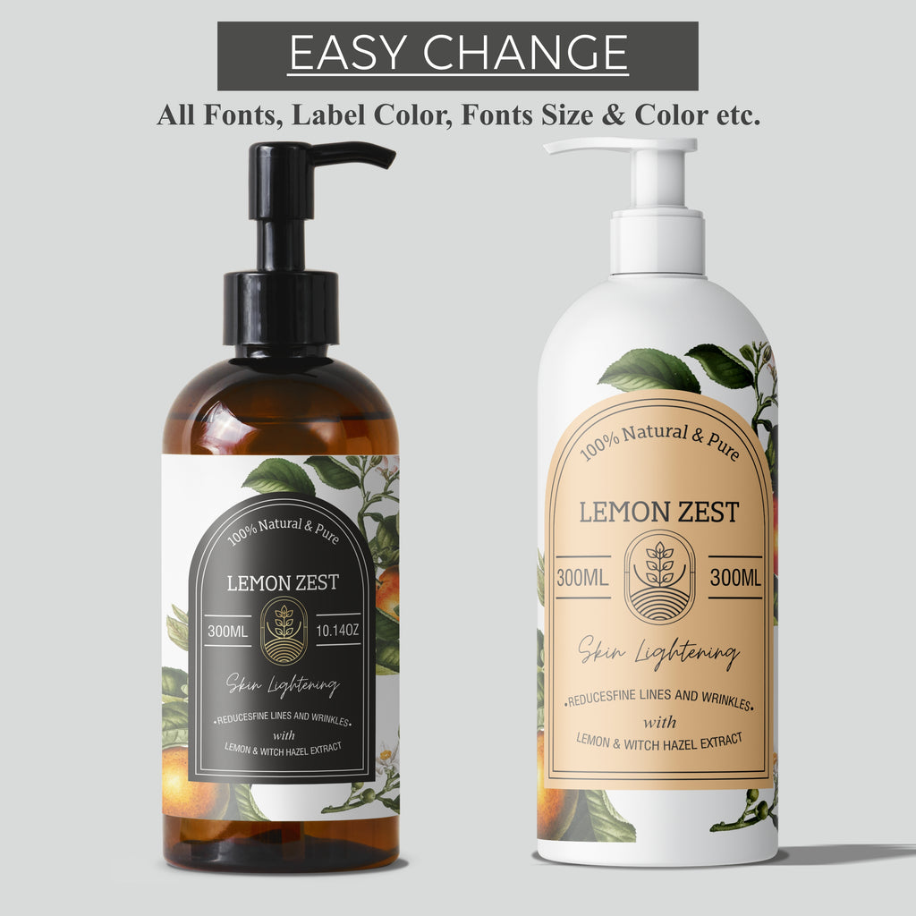 Customized Body Product Labels, DIY Cosmetic Label Editable Cosmetic L ...