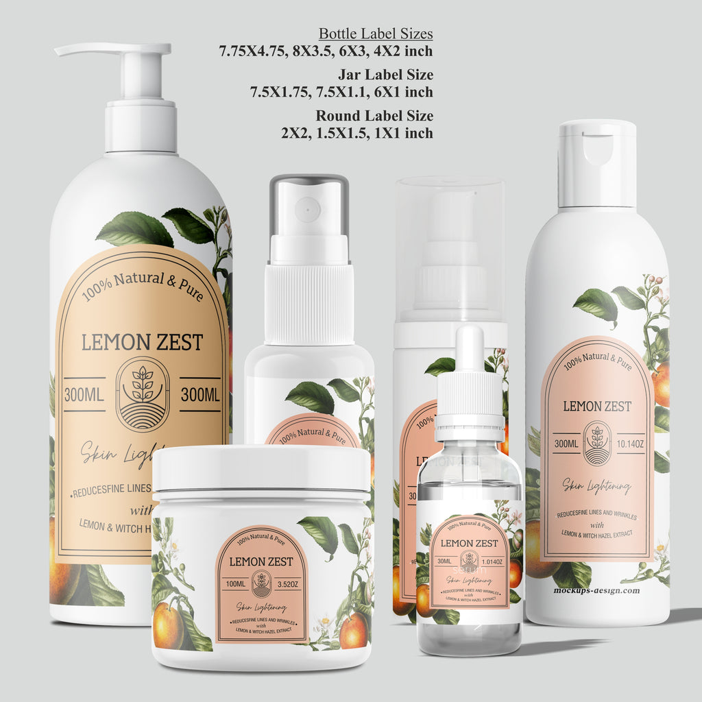 Customized Body Product Labels, DIY Cosmetic Label Editable Cosmetic L ...