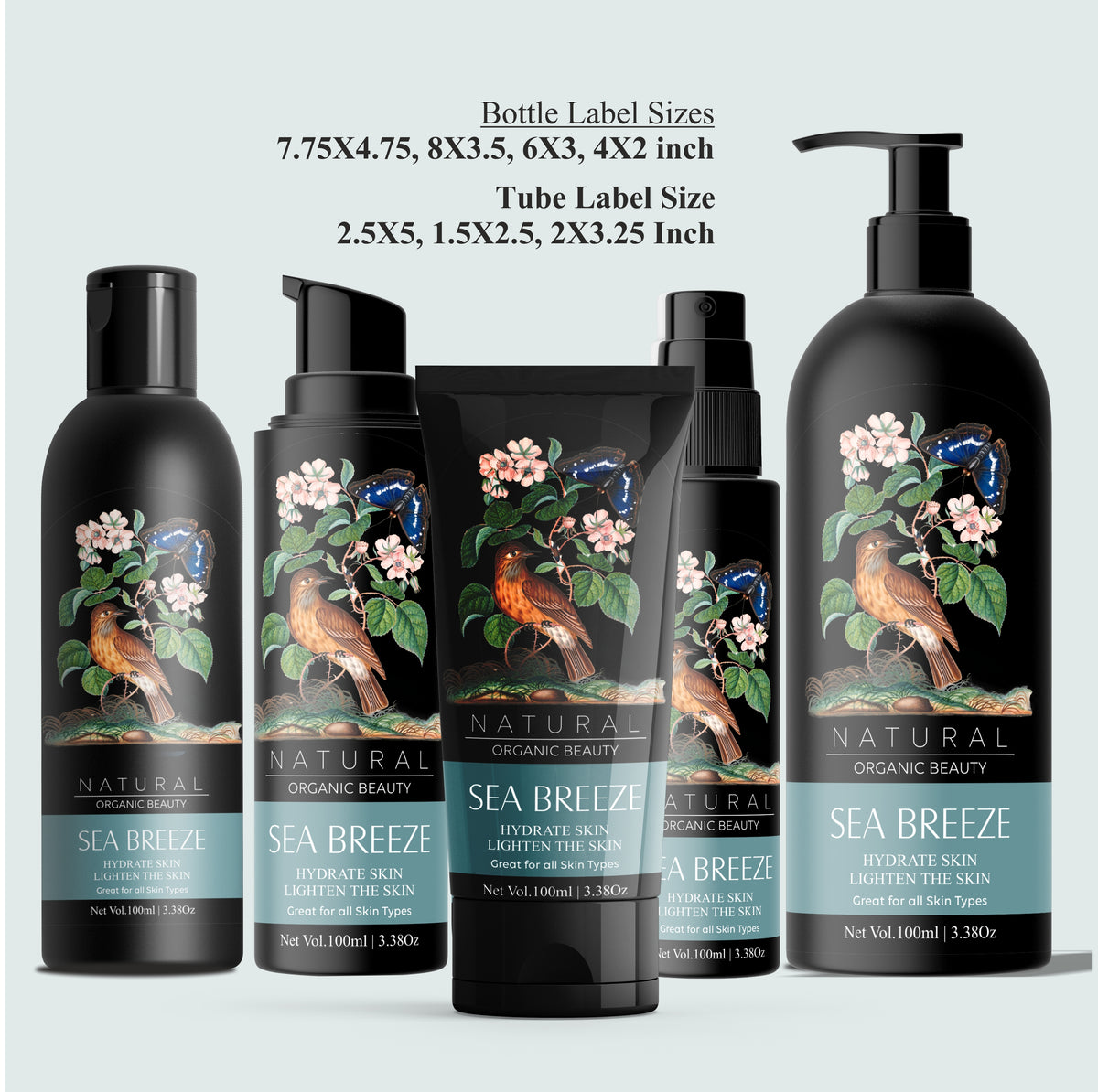 Customized Body Product Labels, DIY Cosmetic Label Editable Cosmetic L ...