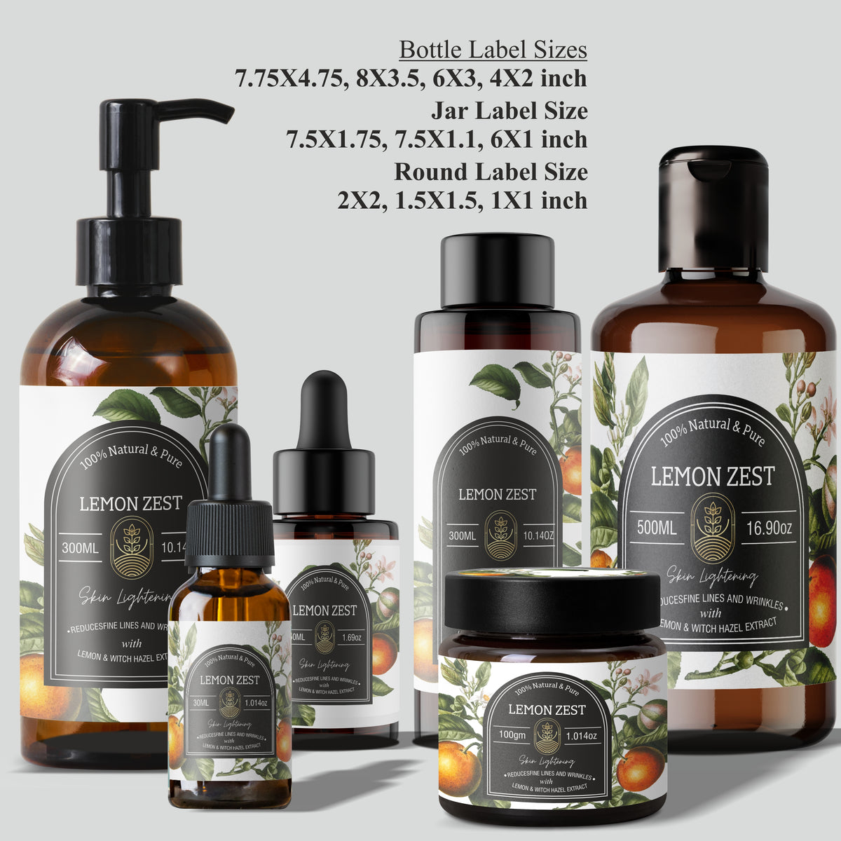 Customized Body Product Labels, DIY Cosmetic Label Editable Cosmetic L ...