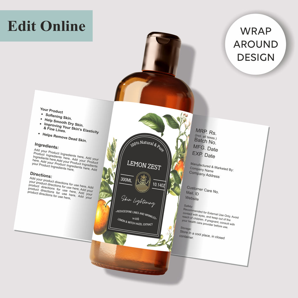 Customized Body Product Labels, DIY Cosmetic Label Editable Cosmetic L ...