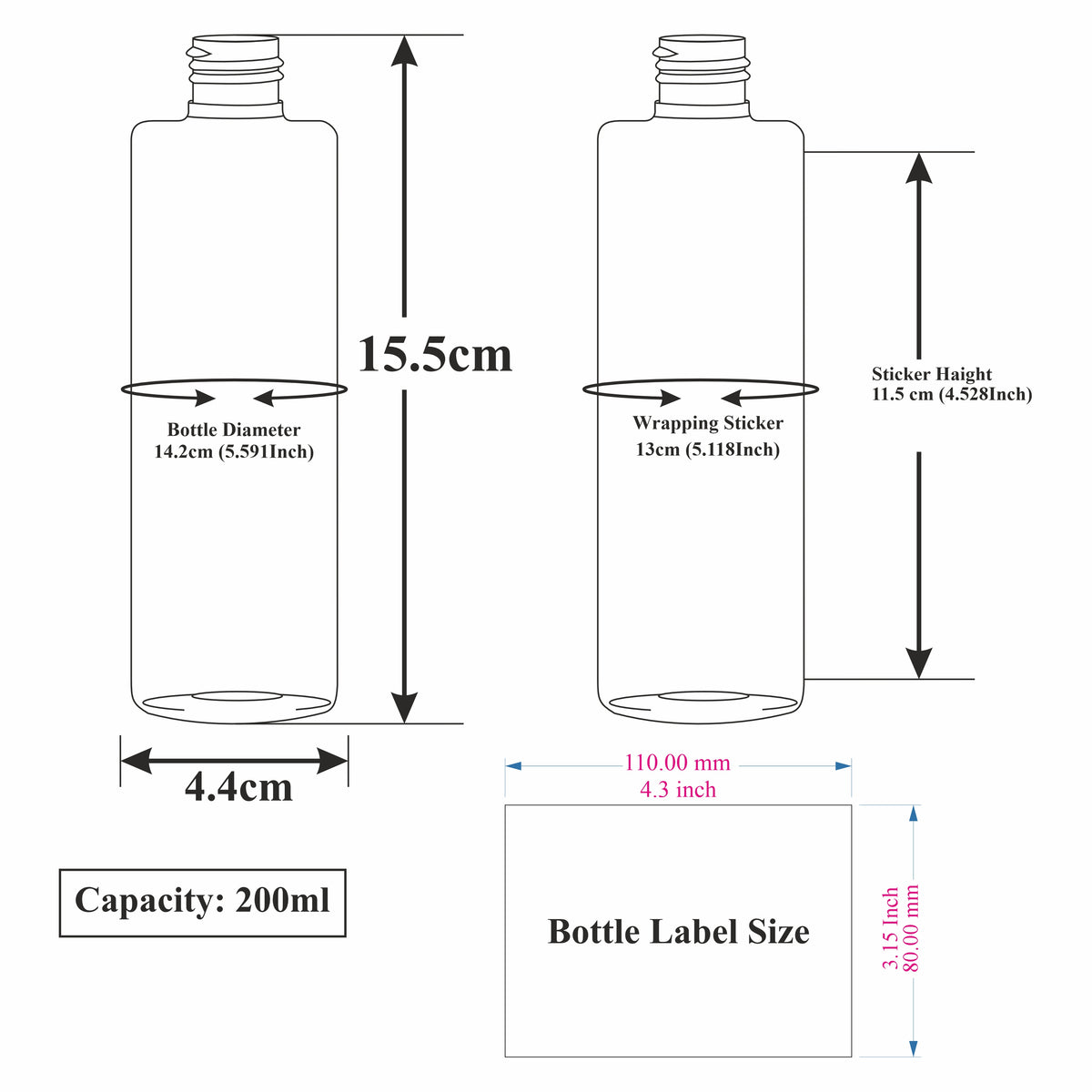 [ZMK42] Black Bottle With Gold Disktop Cap - 100ml & 200ml – Zenvista ...