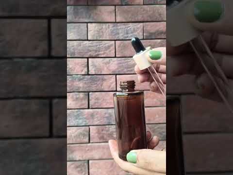 [ZMG137] Amber Clear Transparent Bottle With Gold Metallized Dropper W ...