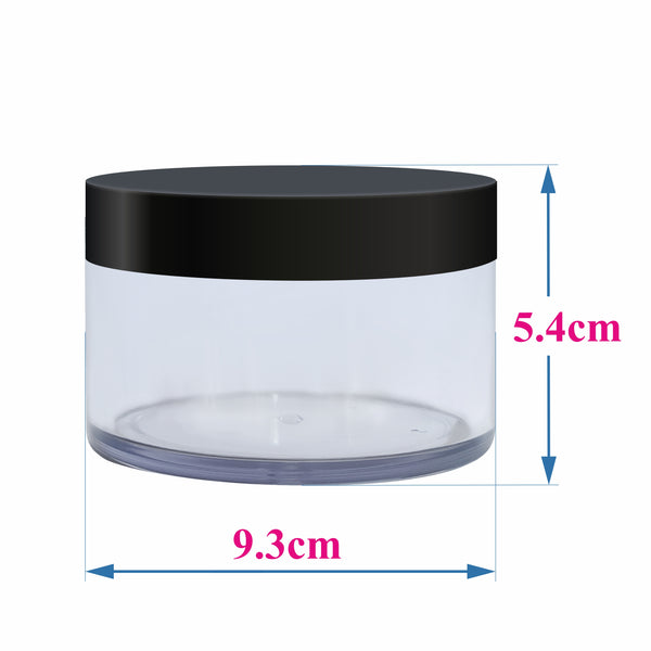 ZMJ32 | TRANSPARENT ACRYLIC SHAN JAR WITH BLACK LID | 200GM – Zenvista ...
