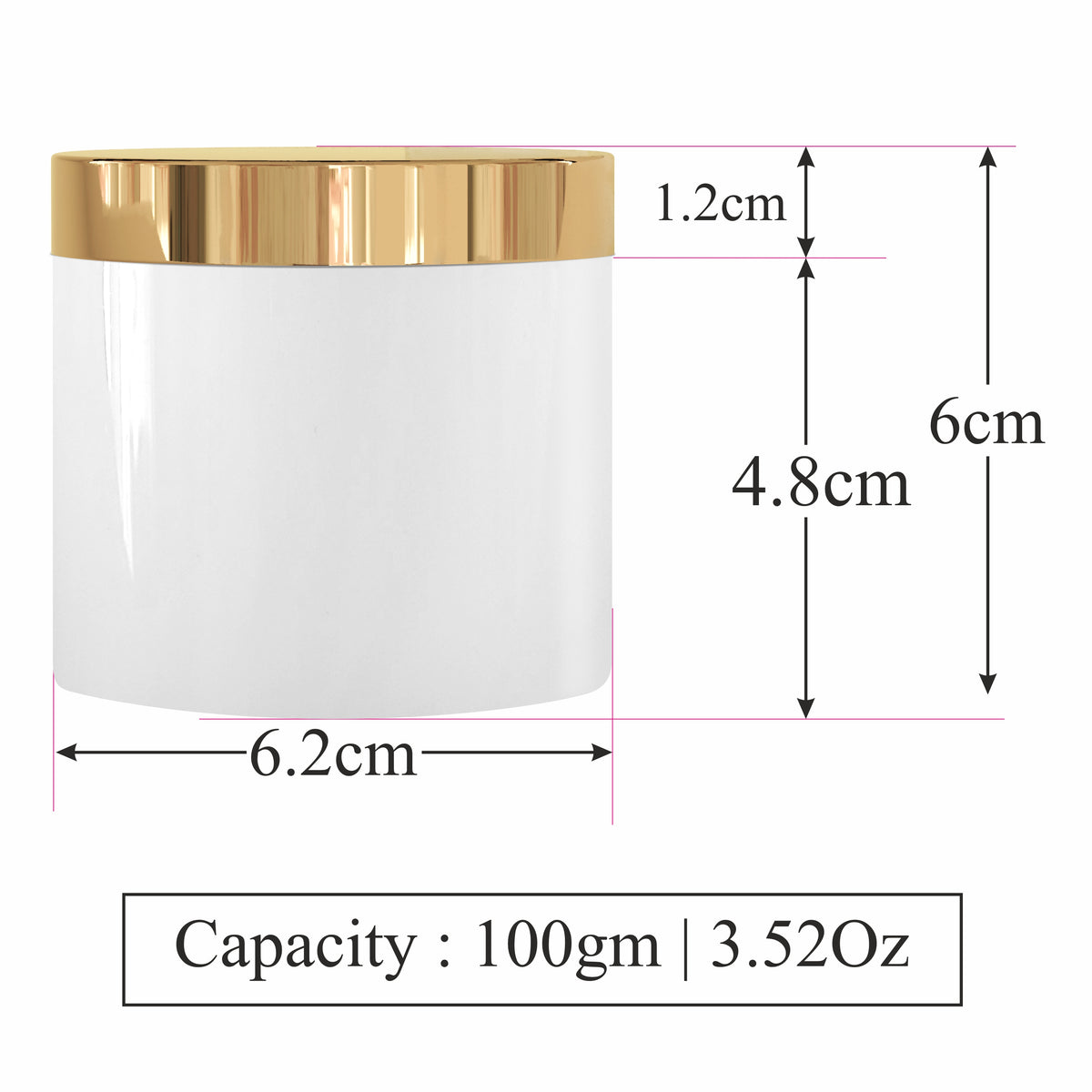[ZMJ29] Milky White Jar With Golden Cap- 50gm & 100gm – Zenvista Packagings