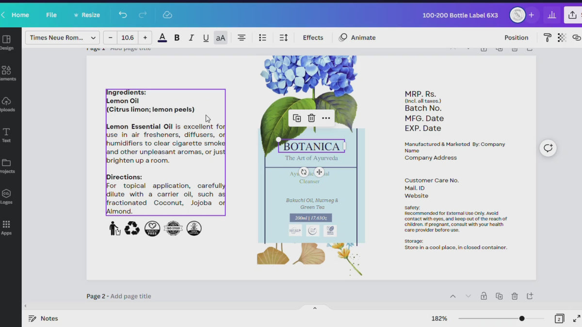 Editable Jar Labels, Product labels, Custom Product Label, jar label ...