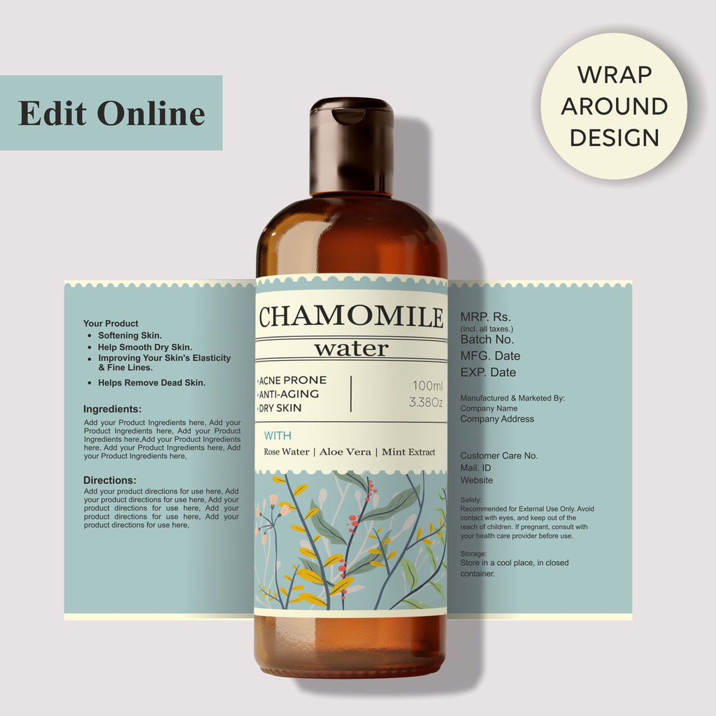 Product Label Template Editable Cosmetic Label Template Skin Care Labe ...