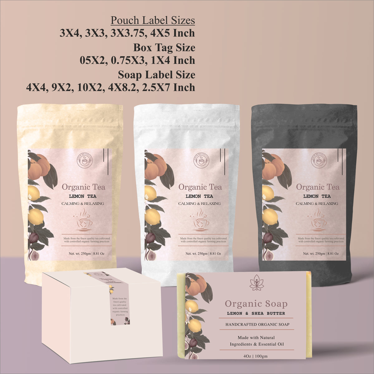 Product Label Template Editable Pouch Label Template | Soap Label | Ta ...