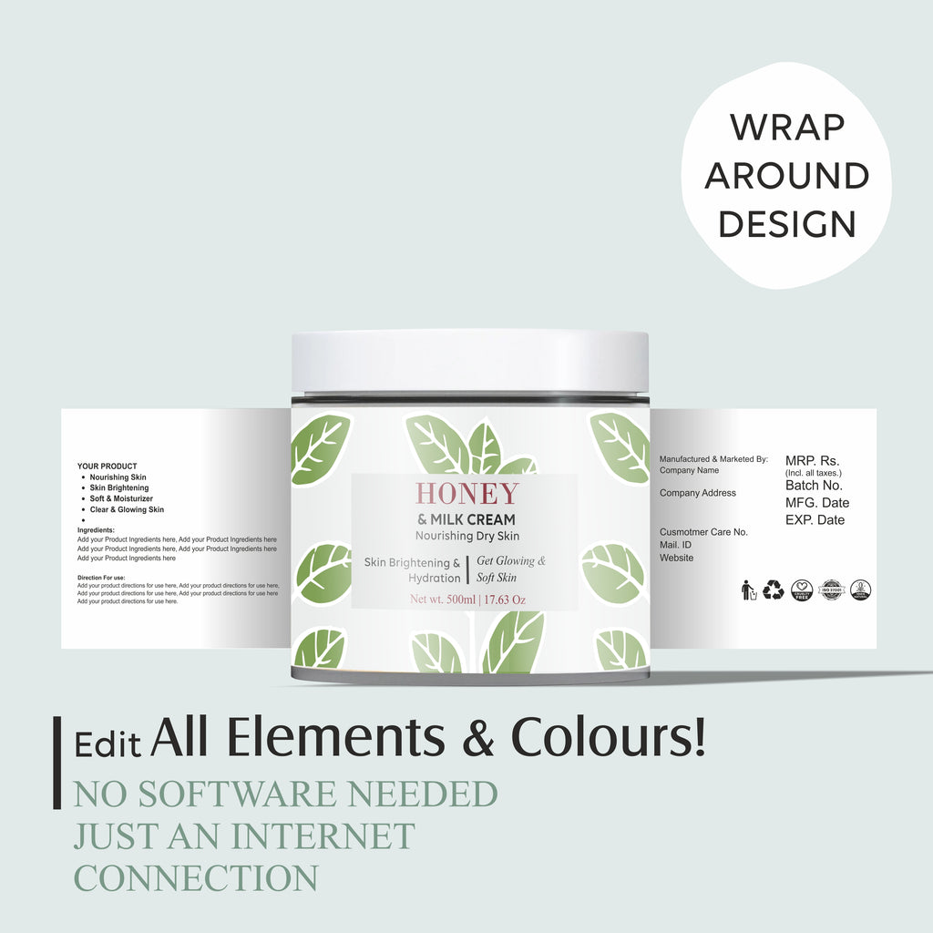 Editable Cosmetic Label Templates, CANVA, Editable Body Product Labels ...