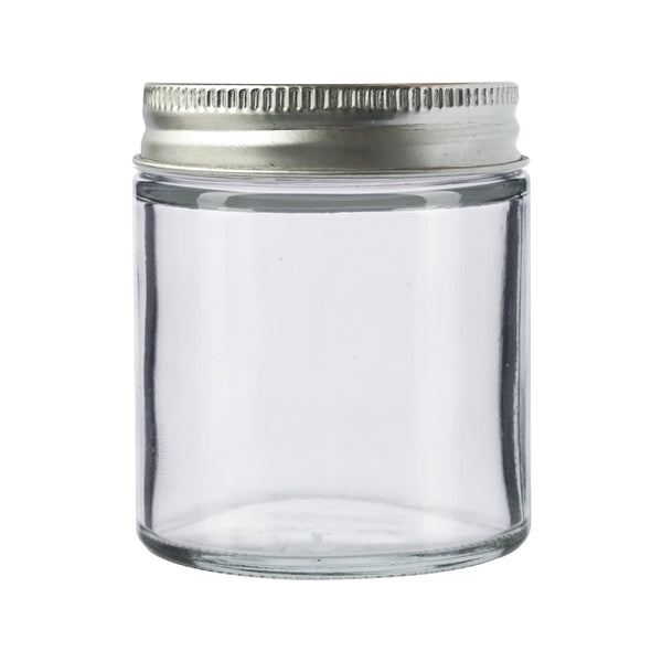 Transparent glass jar with silver tin lid |200gm| |100gm| ZMJ24 ...
