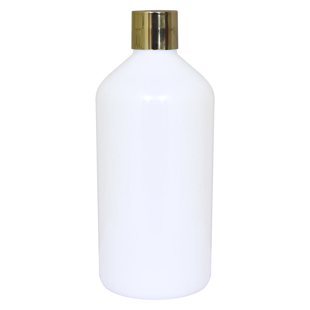 white bottle with gold cap, white bottle, 500ml, 500ml bottle, hair oil ...